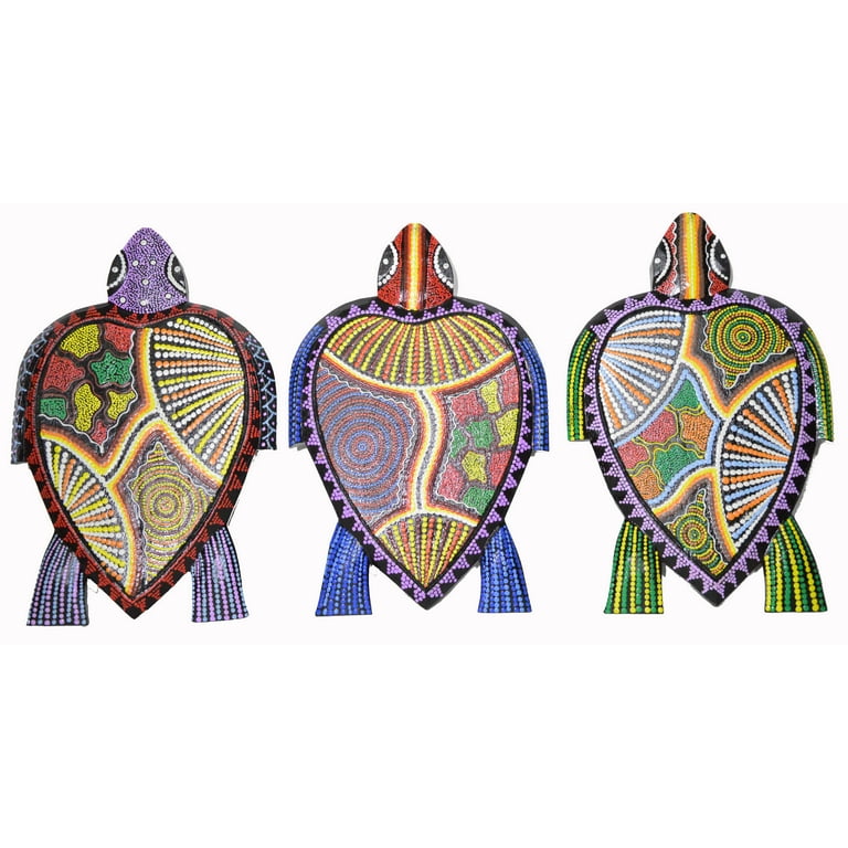 WorldBazzar Hand Carved Wooden SEA Turtle Aboriginal DOT, 44% OFF