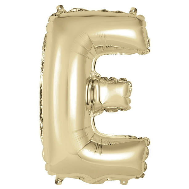 Way to Celebrate! Foil Letter Birthday Balloon, "E", Gold, 14in ...