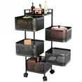 Wharick 5-Tier Storage Rack for Kitchen Storage Cart Rotating Trolley ...