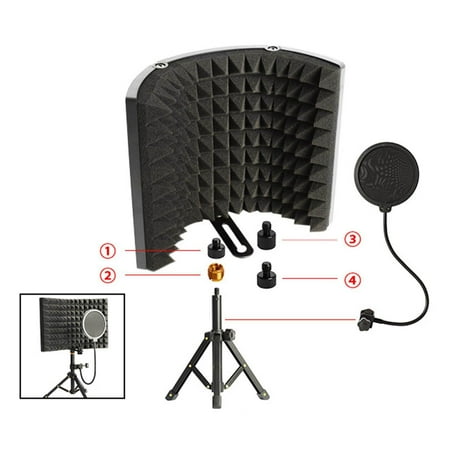 Microphone Isolation Shield Soundproof Filter Vocal Shield Isolation ...