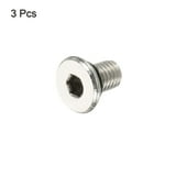 Uxcell M5*0.8 Internal Hex Head Pipe Fitting Plug, 3 Pack Male Thread 45# Steel Socket Plug with ...