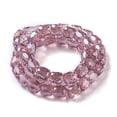 10pcs Electroplate Glass Beads Pearl Luster Plated Faceted Barrel Old ...