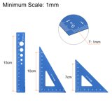 Geometry Set 15cm 4pcs Laser Engraving Metal Ruler Set, Blue - Walmart.com