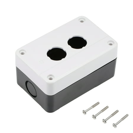 Push Button Switch Control Station Box 22mm 2 Holes Aperture White and ...