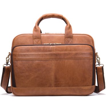 Sharo Soft Leather Laptop Messenger Bag and Brief Extra Wide for 17" Laptop - Walmart.com