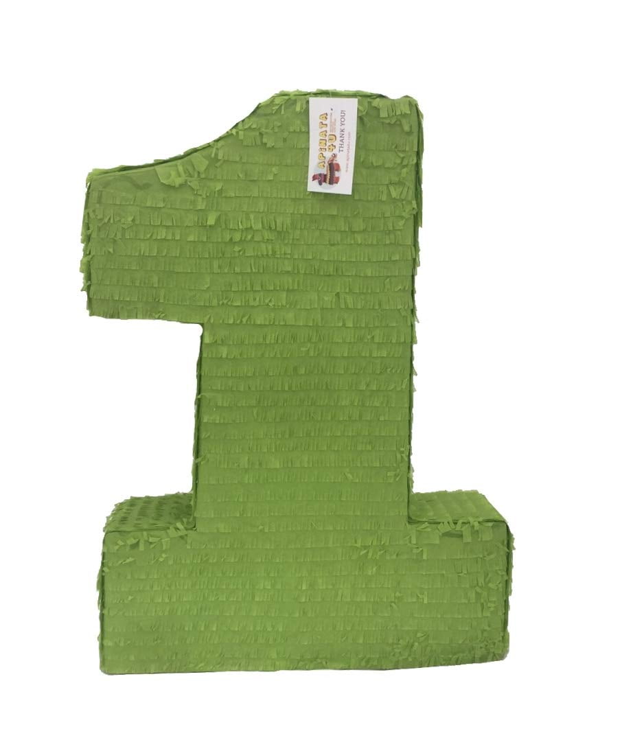 20" Tall Solid Bright Green Number One Pinata First Birthday Pinata ...