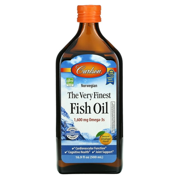 Carlson Labs The Very Finest Fish Oil Liquid, Orange, 16.9 oz ...