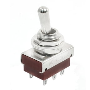 5pcs 2 Position Straight 6P DPDT Micro Slide Switch Latching Toggle ...