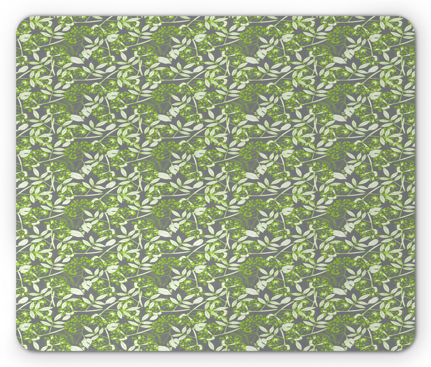 Vine Mouse Pad, Botany Pattern with Creeper Leaves and Blooming Berries ...