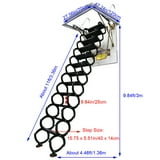 INTBUYING Hidden Telescopic Folding Ladder Black 9.8ft/12Steps Carbon ...
