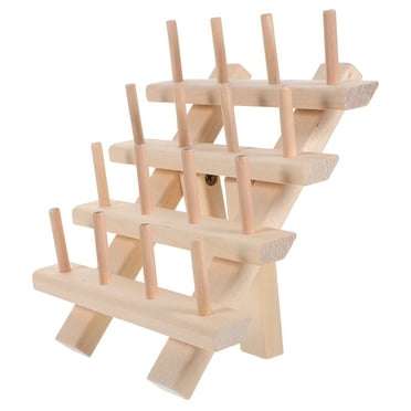 New brothread Rotating Wooden Thread Rack, 84 Spools Storage Stand for ...