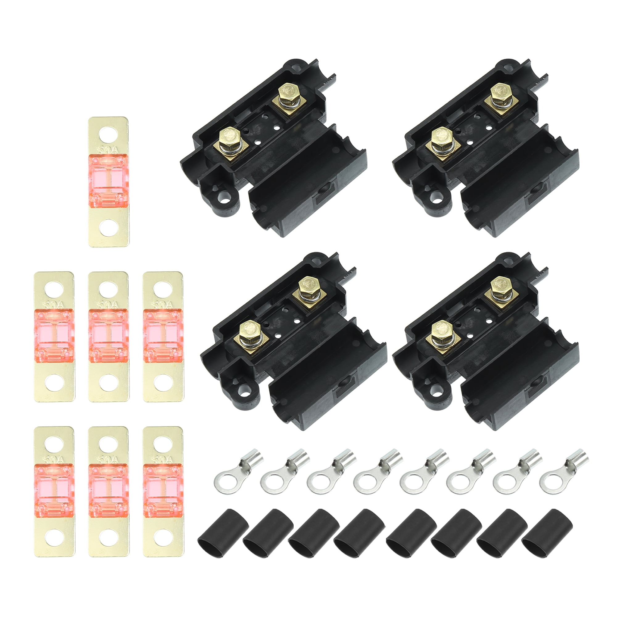 50A Fuse Kit 4 ANS Holders 7 x 50 AMP Fuses 8 x Heat Shrinks 8 x Cable ...