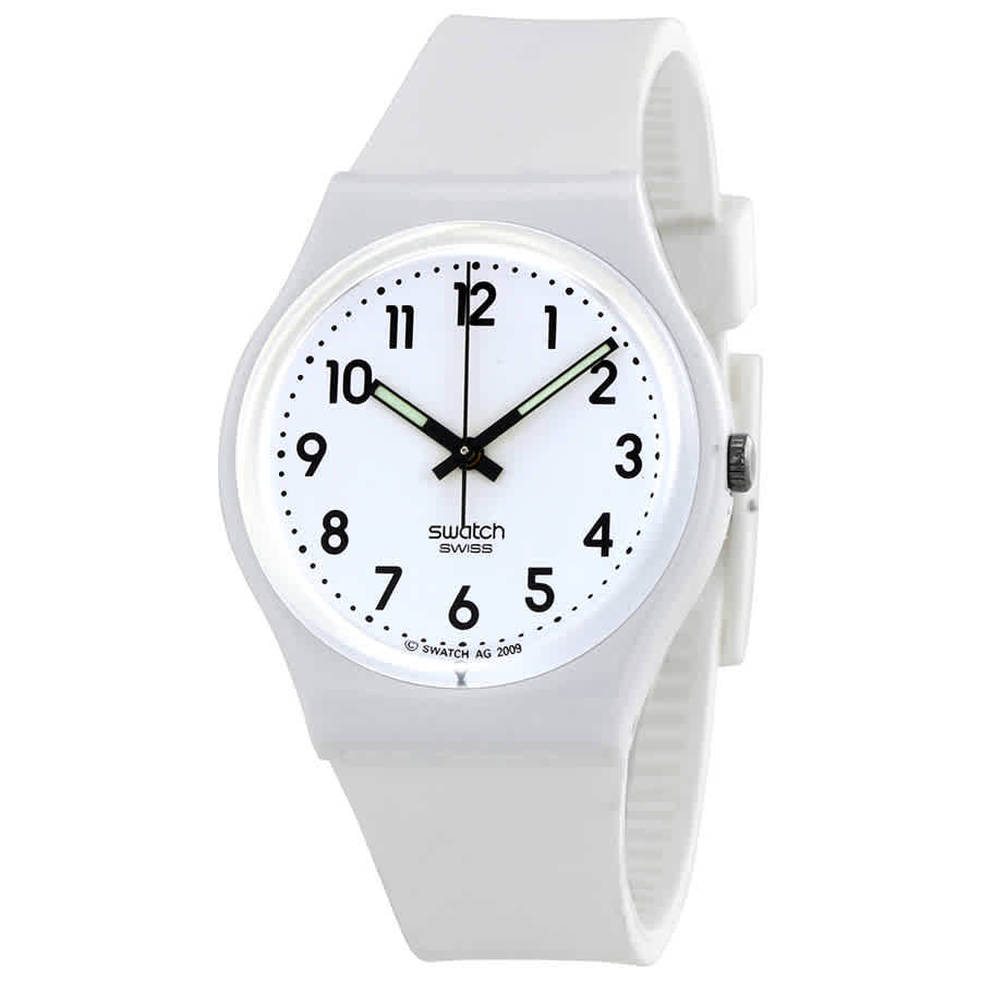 Swatch Just White Soft White Rubber Ladies Watch GW151O - Walmart.com