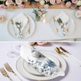 Blue Grey Floral Cloth Napkins, Watercolor Flowers Farmhouse Washable ...