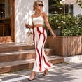 Bright Red High Waist Ruched Abstract Flame Print Bodycon Fish Tail ...