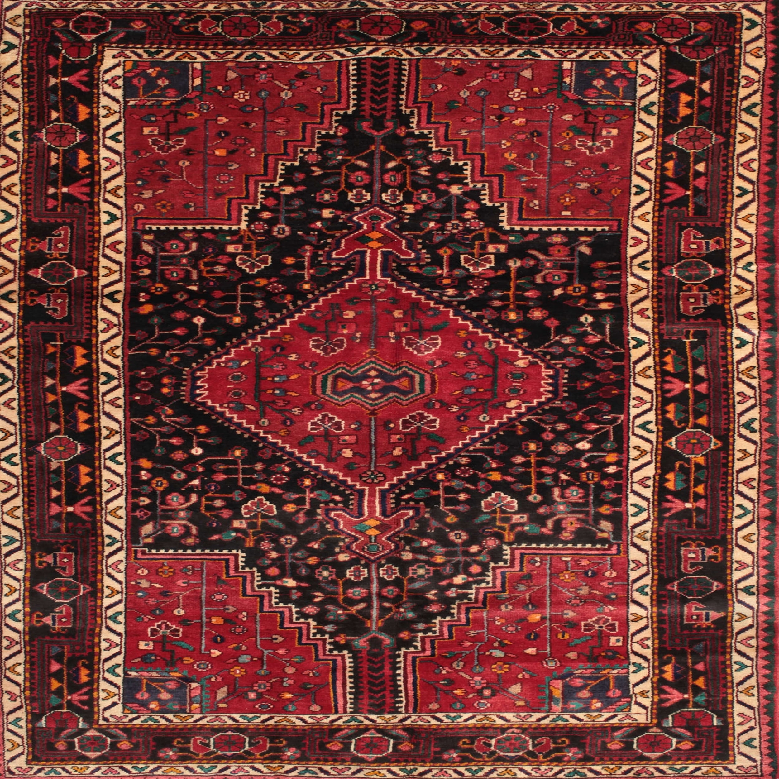 Ahgly Company Indoor Square Traditional Dark Sienna Brown Persian Area ...