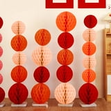 3 Pcs Wedding Decoration Round Hanging Heart Shape Symmetric Paper Prom ...