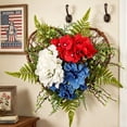 Sktrjpolfis Patriotic Artificial Hydrangea Wreath, 13.77in Red White ...