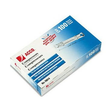 ACCO Two-Piece Paper Fasteners, Steel, 3" Capacity, 8 1/2" Center ...