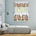 Blue Red Geen Bird Kitchen Curtains Set for Windows, Spring Pink Flower ...