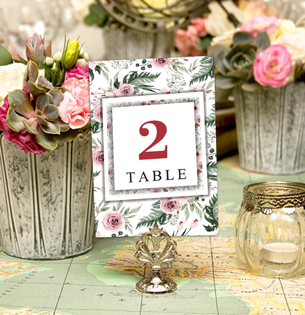 Darling Souvenir Calligraphy Table Numbers Rose Blossom Elegent Chic ...