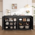 59'' Fluted Sideboard Buffet with Charging Station, Modern TV Stand ...
