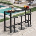 TUAREX 53" Outdoor Bar Table, Extra Long Weather-Resistant Pub Console ...