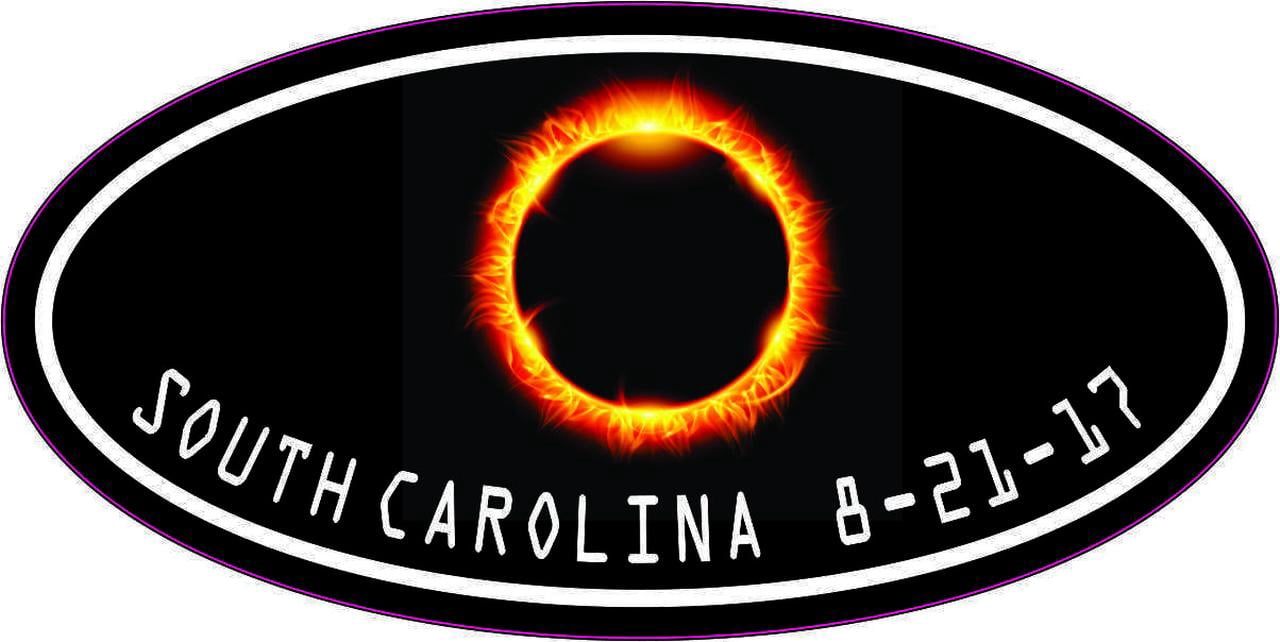 4in x 2in Oval South Carolina Eclipse Sticker Vinyl Car Decal Cup ...