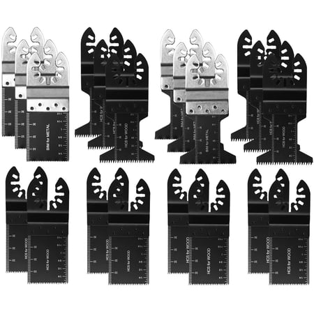 20 Metal Wood Oscillating Saw Blades Kit, Multitool Quick Release Tool ...