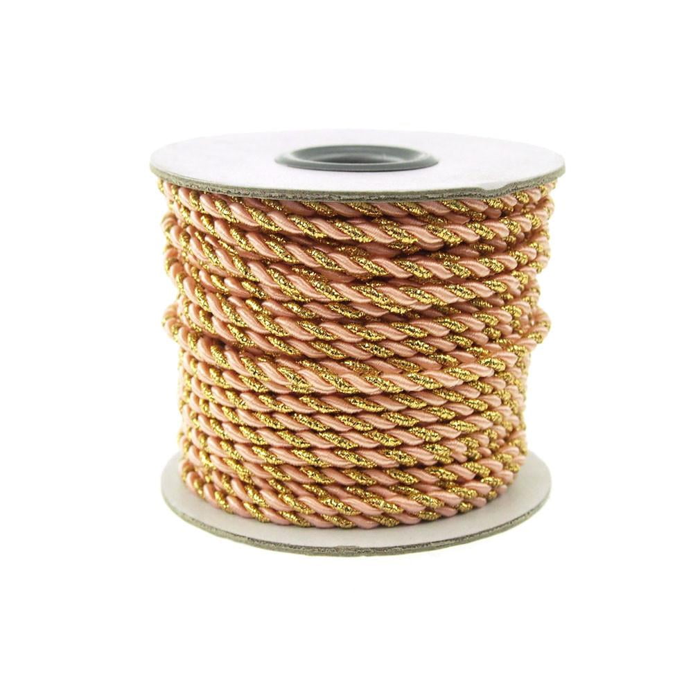 Twisted Cord Rope 2 Ply, 3mm, 25-yard, Gold Trim, Light Peach - Walmart.com