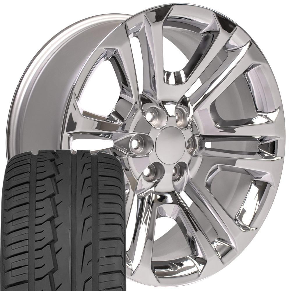 22 inch Chrome CK158 OE Wheels & 285/45R22 Tires Fit GM Trucks - Sierra ...