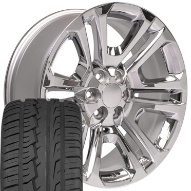 22 inch Chrome 5822 Wheels & Bridgestone Tires fit GM Trucks - GMC ...