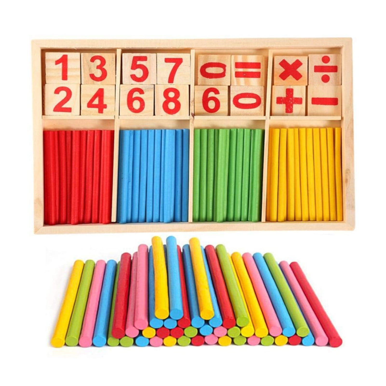 Fridja Wooden Toy Round Number Stick Combined Counting Stick | Walmart ...