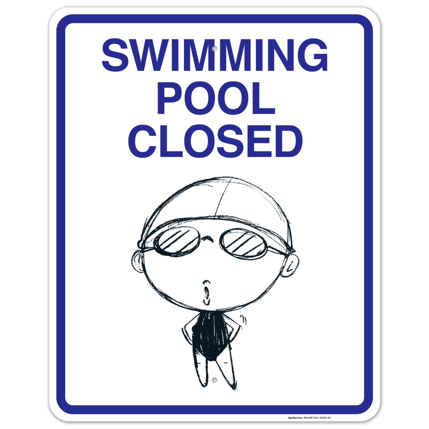 Swimming Pool Closed Sign, Pool Sign, 24x30 Aluminum - Walmart.com