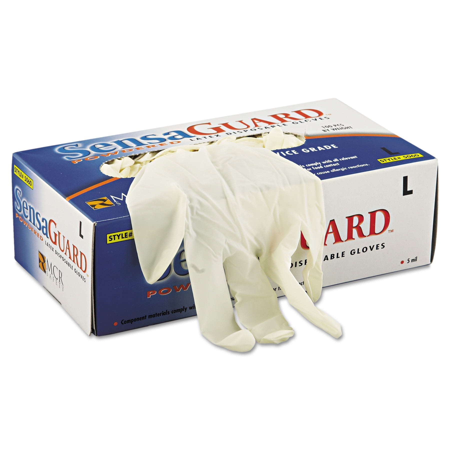 MCR Safety SensaGuard Industrial Grade Chlorinated Disposable Gloves ...