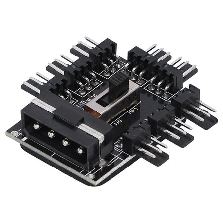 Fan Hub Splitter 4 Pin Interface Cooler Hub Computer Fan Hub Splitter 8 ...