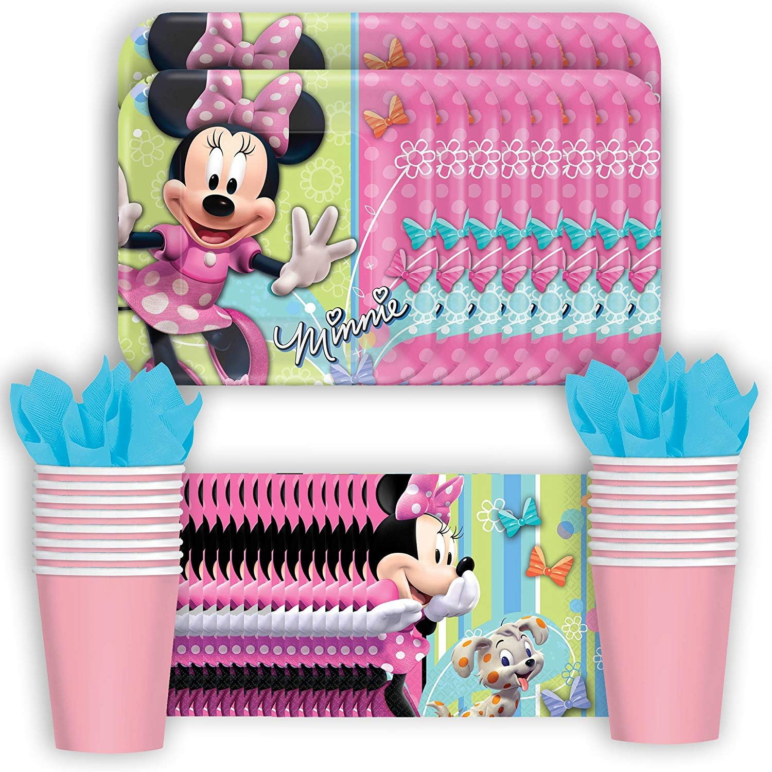 Disney Minnie Mouse Bows Party Supplies Pack Including Plates Pink disney-minnie-mouse-bows-party-supplies-pack-including-plates-pink