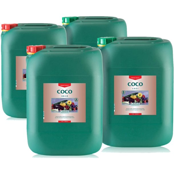 CANNA Coco 2 Pack 20L A & B (2 Part Set) Bundle Hydroponic Grow Base Nutrients (Total of 80 ...