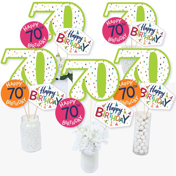 Big Dot of Happiness 70th Birthday - Cheerful Happy Birthday - Colorful ...