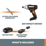Free Shipping! Worx WX291L 20V Power Share Cordless Impact Driver ...