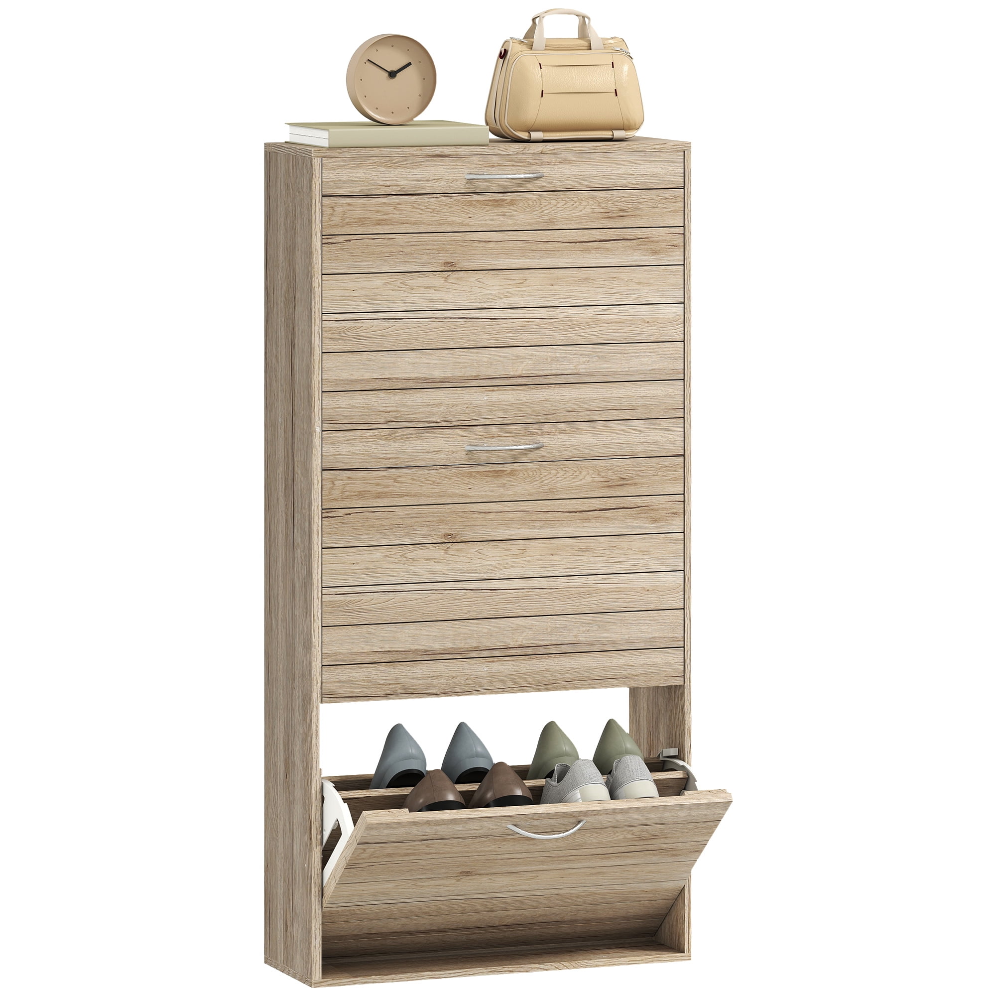 Click here for Homcom Slim Shoe Storage Cabinet With 3 Flip Drawe... prices
