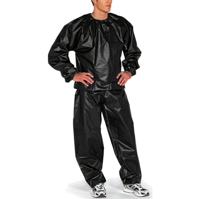 Mens Sweat Suit Heavy Duty Sauna Sweat Suit - 2-Piece Gym Fitness Suit ...