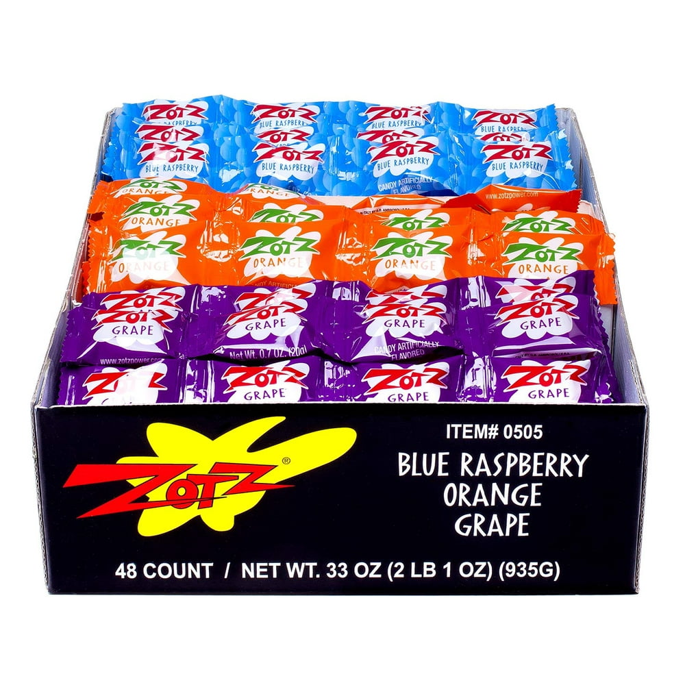 Zotz Strings - Blue Raspberry, Orange and Grape, 0.7 Ounce (Pack of 48 ...