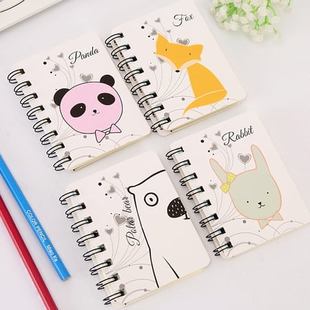 Lubelski 80Sheets Mini Cute Cartoon Animal Spiral Notebook Coil Book ...