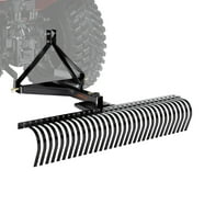 Titan Attachments 3 Point 6 FT Landscape Rake with Bolt-On Wheels for ...
