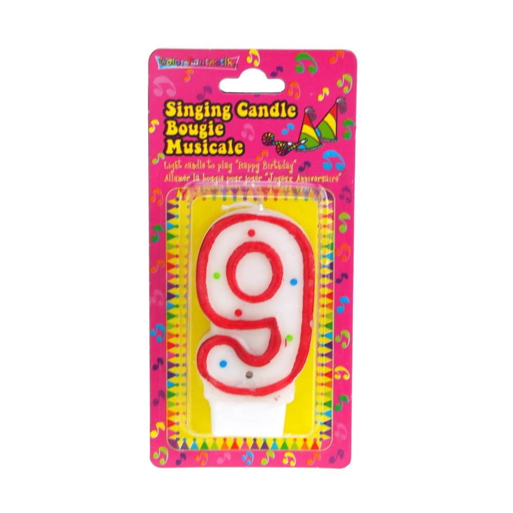 Number 9 Singing Birthday Candle, 2-1/2-Inch - Walmart.com