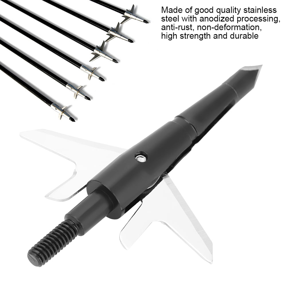 WALFRONT Arrowhead,Archery Arrowhead,Stainless Steel Hunting Arrowhead for Long Bow Archery ...