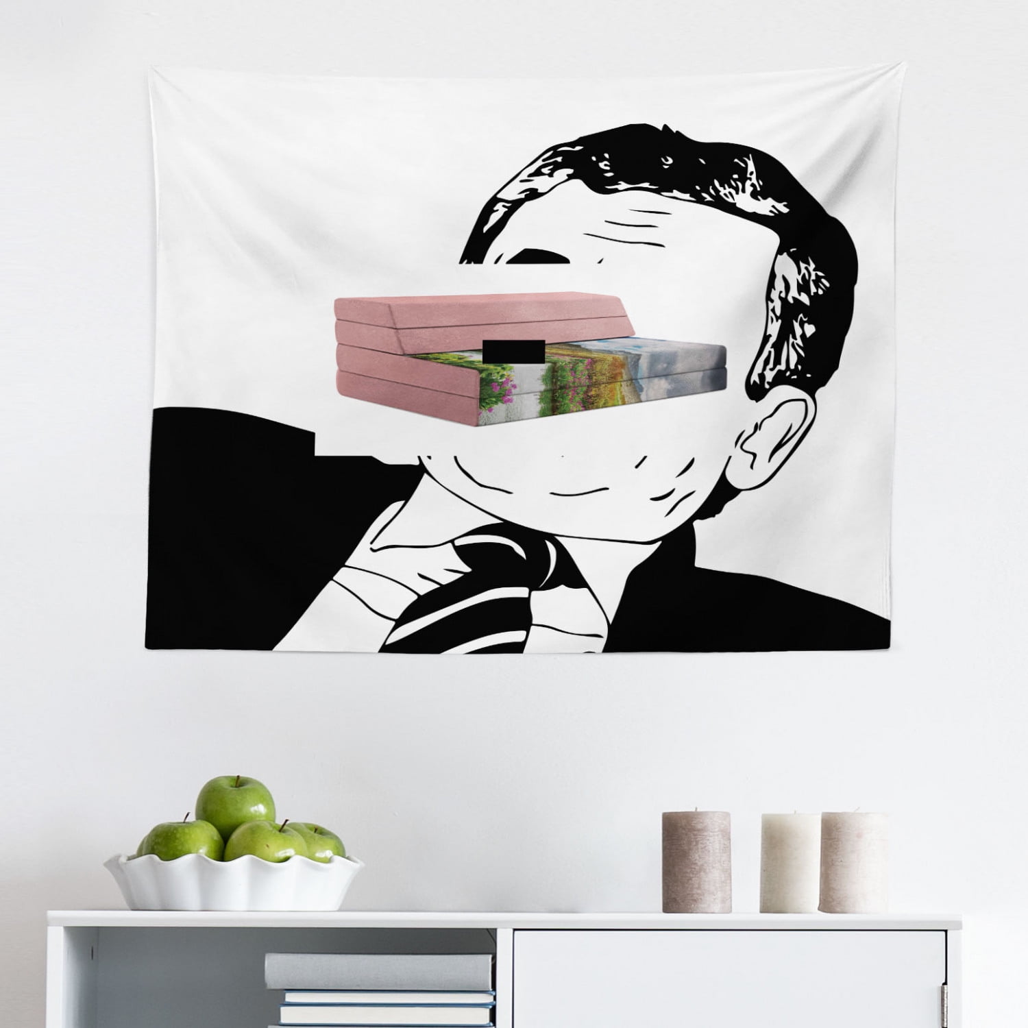 Humor Tapestry, Funny Stickman on The Table with Grumpy Forever Alone ...