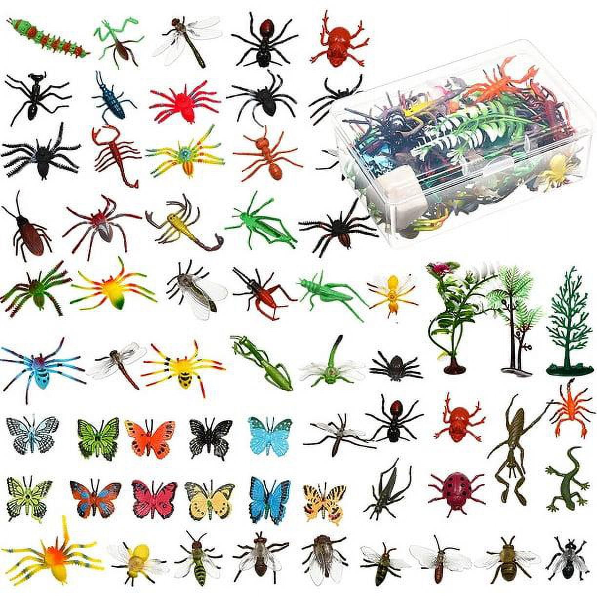 75 piezas de juguetes de insectos falsos, juguetes de insectos variados ...