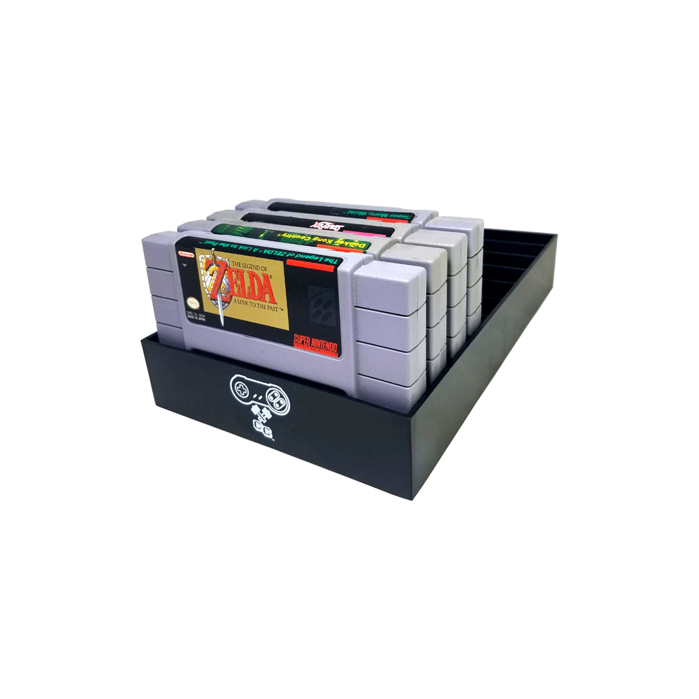 Black SNES Game Tray, Dust Protector, Cartridge Sleeve, Super Nintendo ...